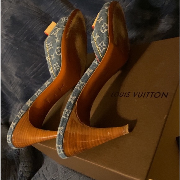 Louis Vuitton | Shoes | Authentic Louis Vuitton Denim Monogram Canvas ...